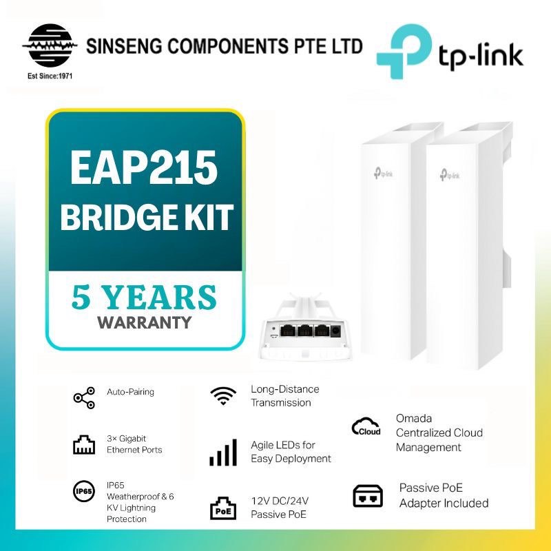 TP-Link EAP215 Bridge KIT Wireless Bridge 5GHz 867Mbps Long-Range ...