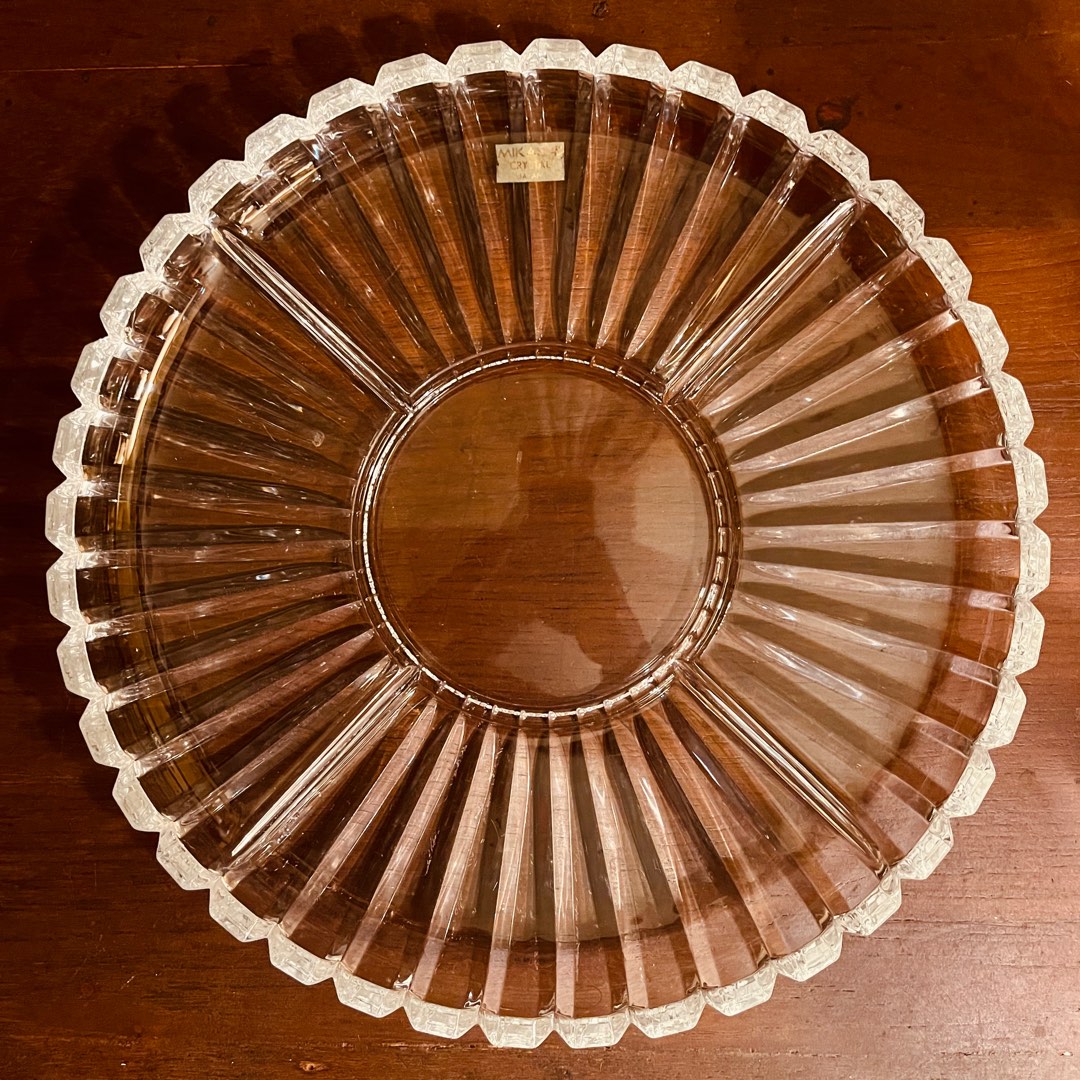 VINTAGE MIKASA JAPAN HEAVY & SOLID CRYSTALWARE PLATTER , Furniture ...