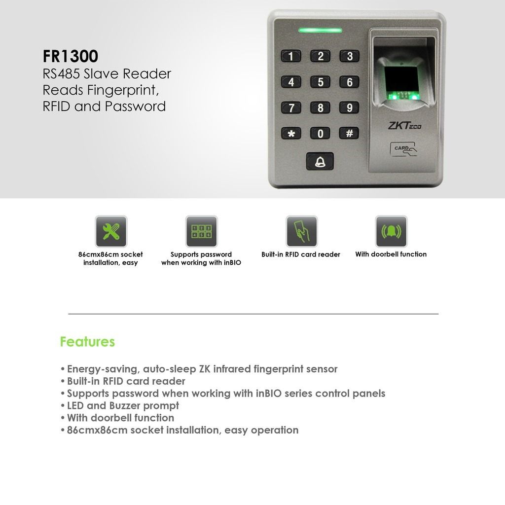 ZKTECO FR1300 (ZKTeco Access Control/ZKTeco Biometric / Access Control/ Biometric/ Fingerprint ...