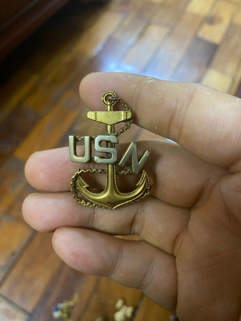 1930s US Navy Chief Petty Officer CPO Cap Badge Vintage Pin Collectible ...