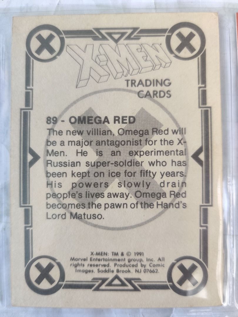1991 Comic Images X-Men 89 - Omega Red, Hobbies & Toys, Memorabilia ...