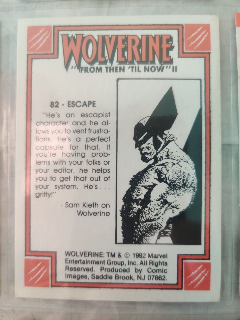 1992 Comic Images Wolverine From Then 'Til Now II 82 - Escape, Hobbies ...
