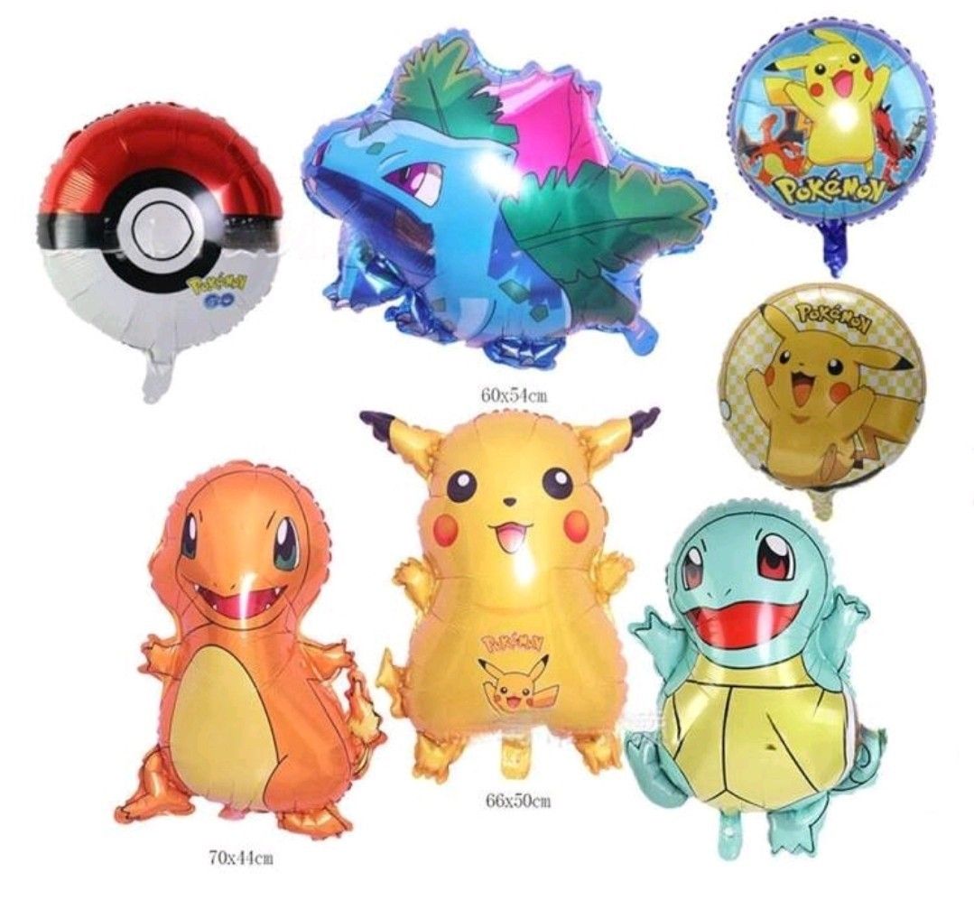 7PCS/SET POKEMON POCKET MONSTER BALLOONS! PIKACHU, CHARMANDER, SQUIRTLE ...