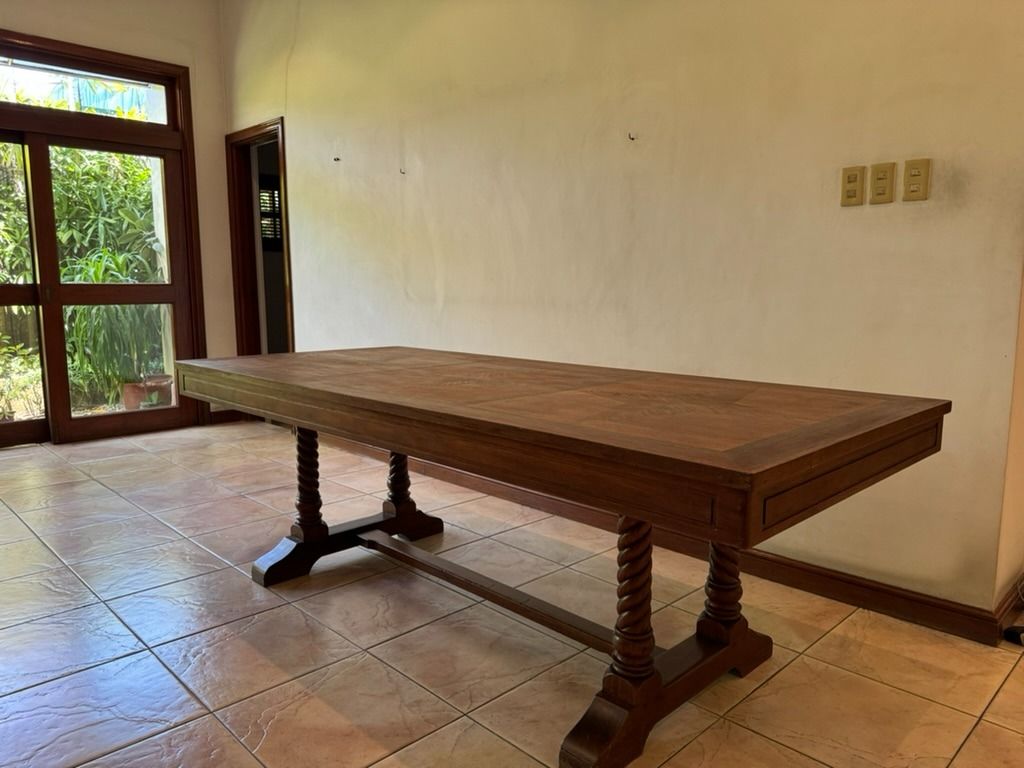 Antique Solid 1-piece Narra Dining Table with Star Inlay, Furniture ...