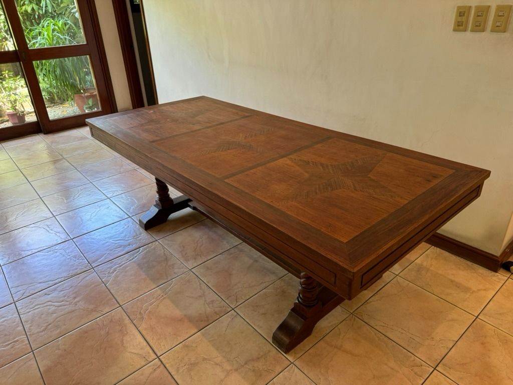 Antique Solid 1-piece Narra Dining Table with Star Inlay, Furniture ...