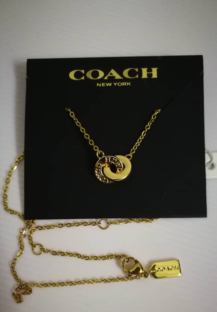 Coach Interlocking Circle Necklace , Luxury, Accessories on Carousell
