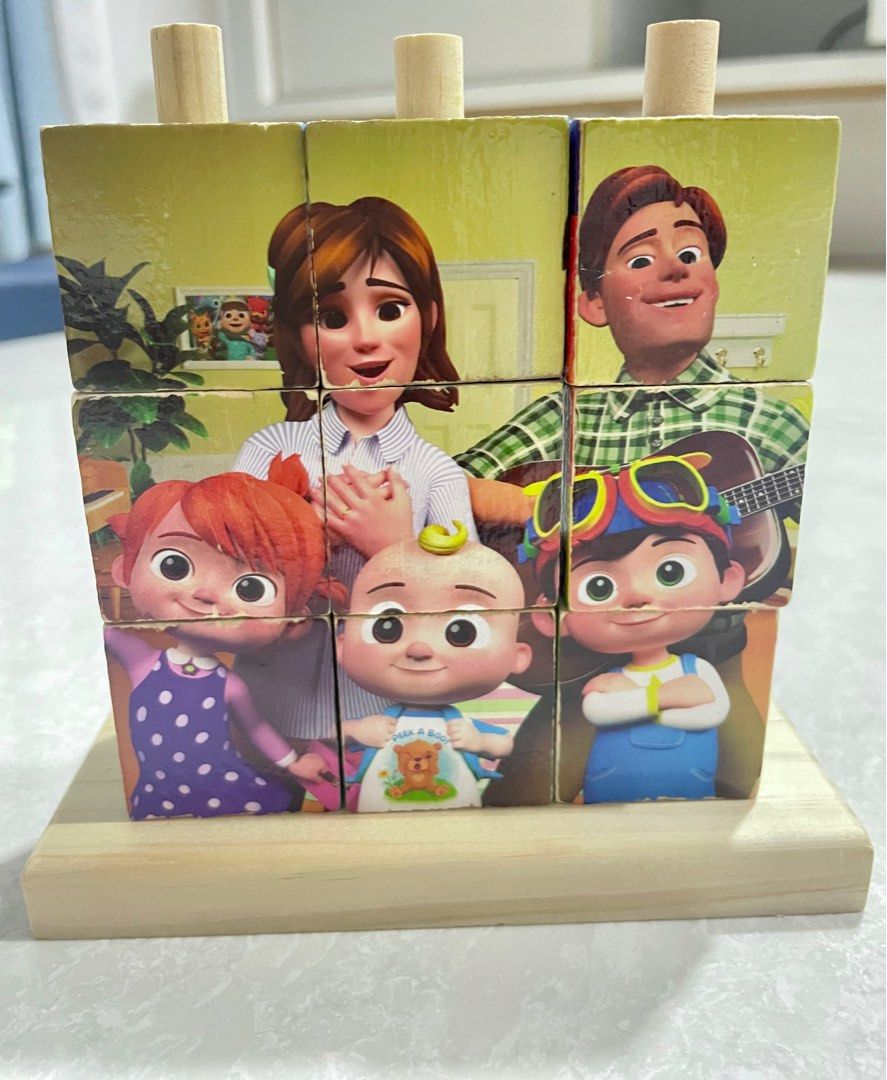 Cocomelon stacking blocks (9 cubes, 4 pictures), Hobbies & Toys, Toys & Games on Carousell
