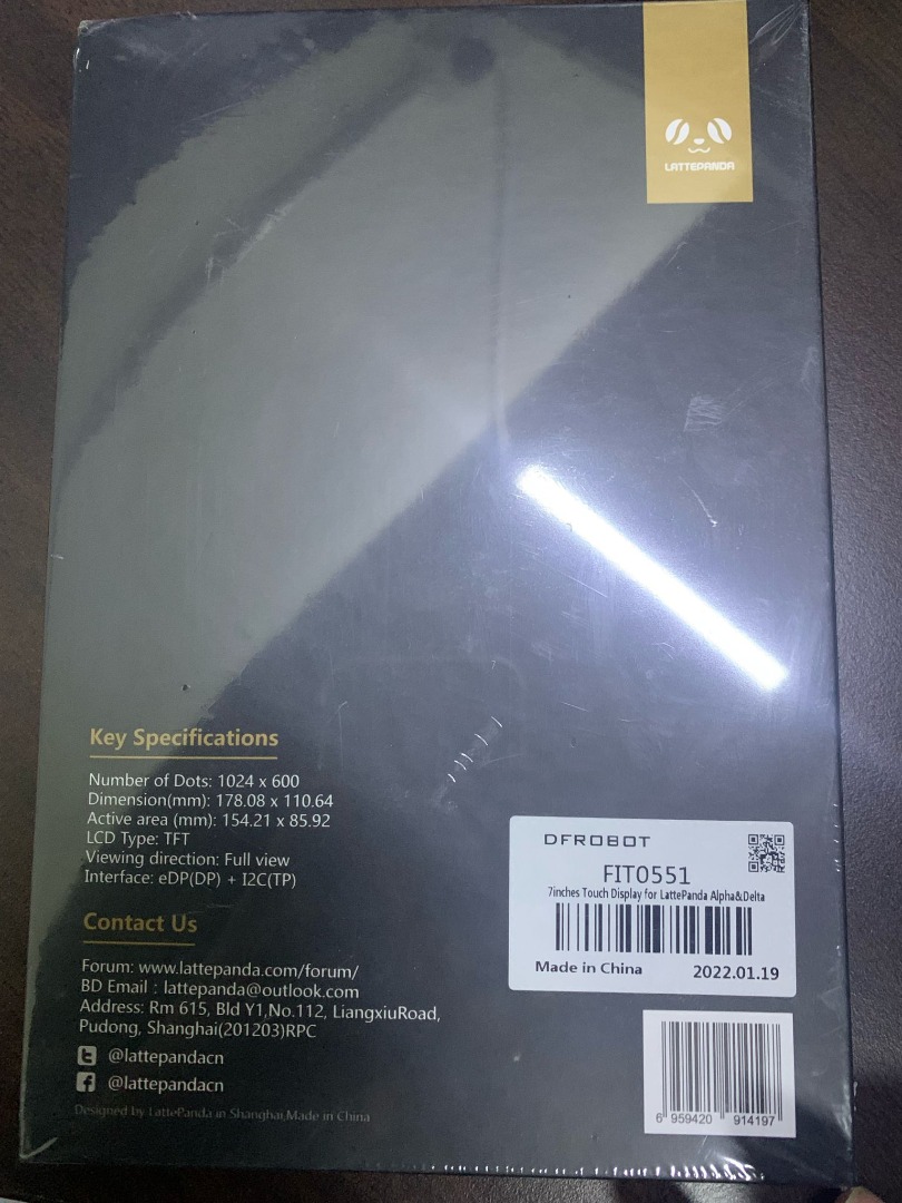 DFRobot FIT0551 LCD Colour Display(Touch Screen, 7in, 1024 x 600pixels ...