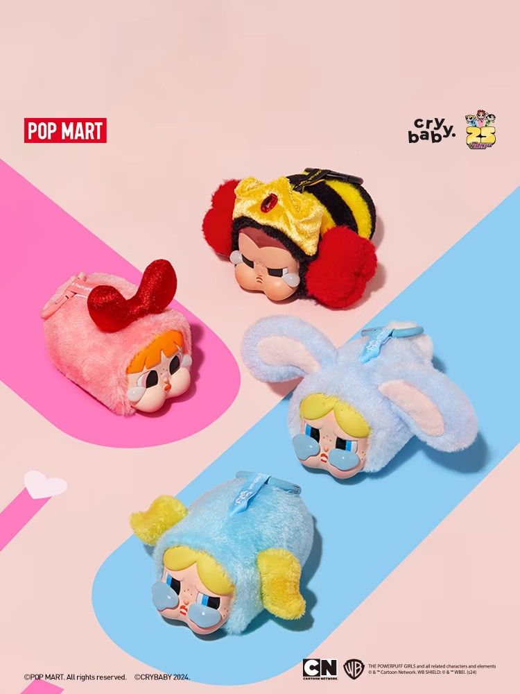 [EXCLUSIVE! POPMART] POPMART CRYBABY X POWERPUFF GIRLS VINYL FACE PLUSH ...