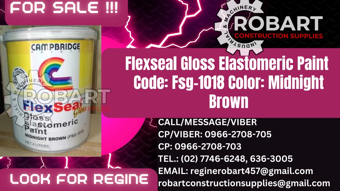 Flexseal Gloss Elastomeric Paint Code: Fsg-1018 Color: Midnight Brown ...