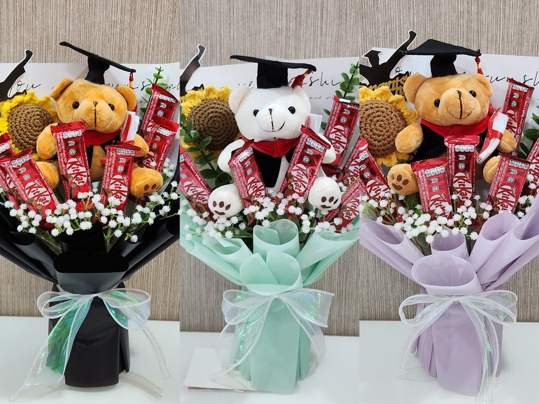 Graduation bear Chocolate Kit Kat Graduation Bouquet, Hobbies & Toys ...