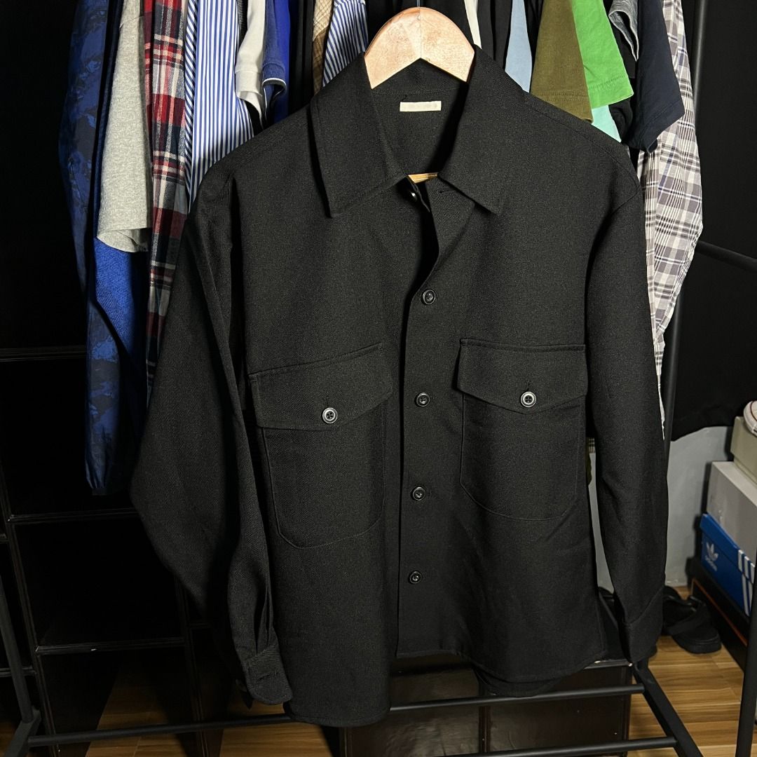 GU By Uniqlo CPO Work Jacket Black, Men's Fashion, Coats, Jackets and ...