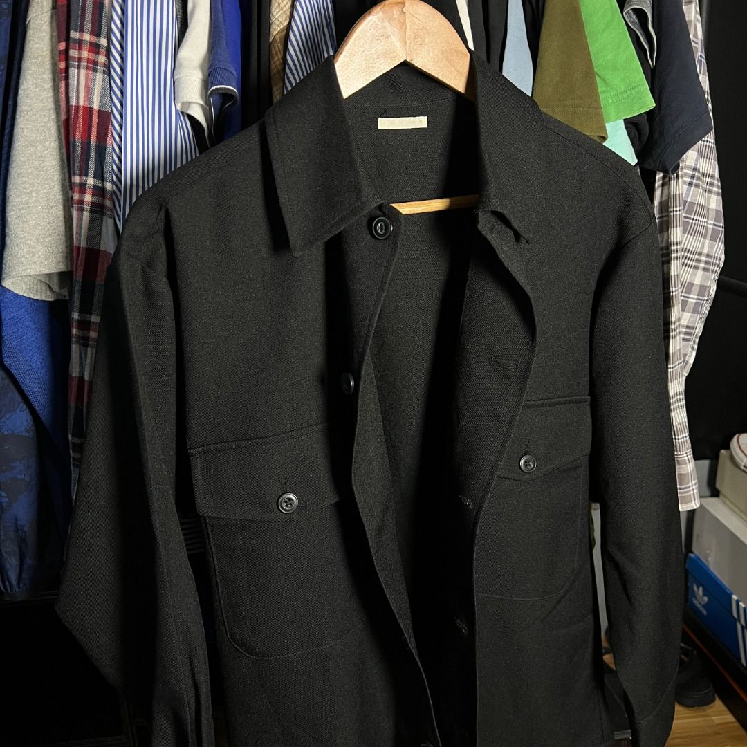GU By Uniqlo CPO Work Jacket Black, Men's Fashion, Coats, Jackets and ...