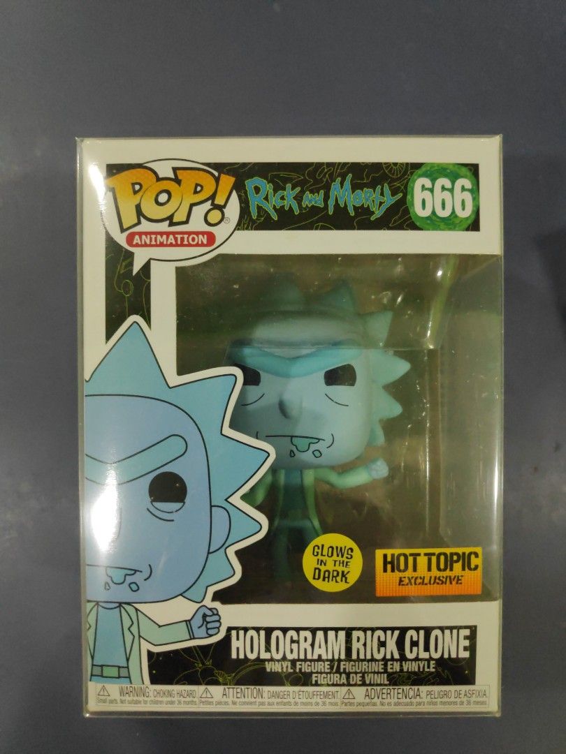 Hologram Rick Clone (Protestor) GITD Funko Pop! #666 Rick & Morty Hot ...