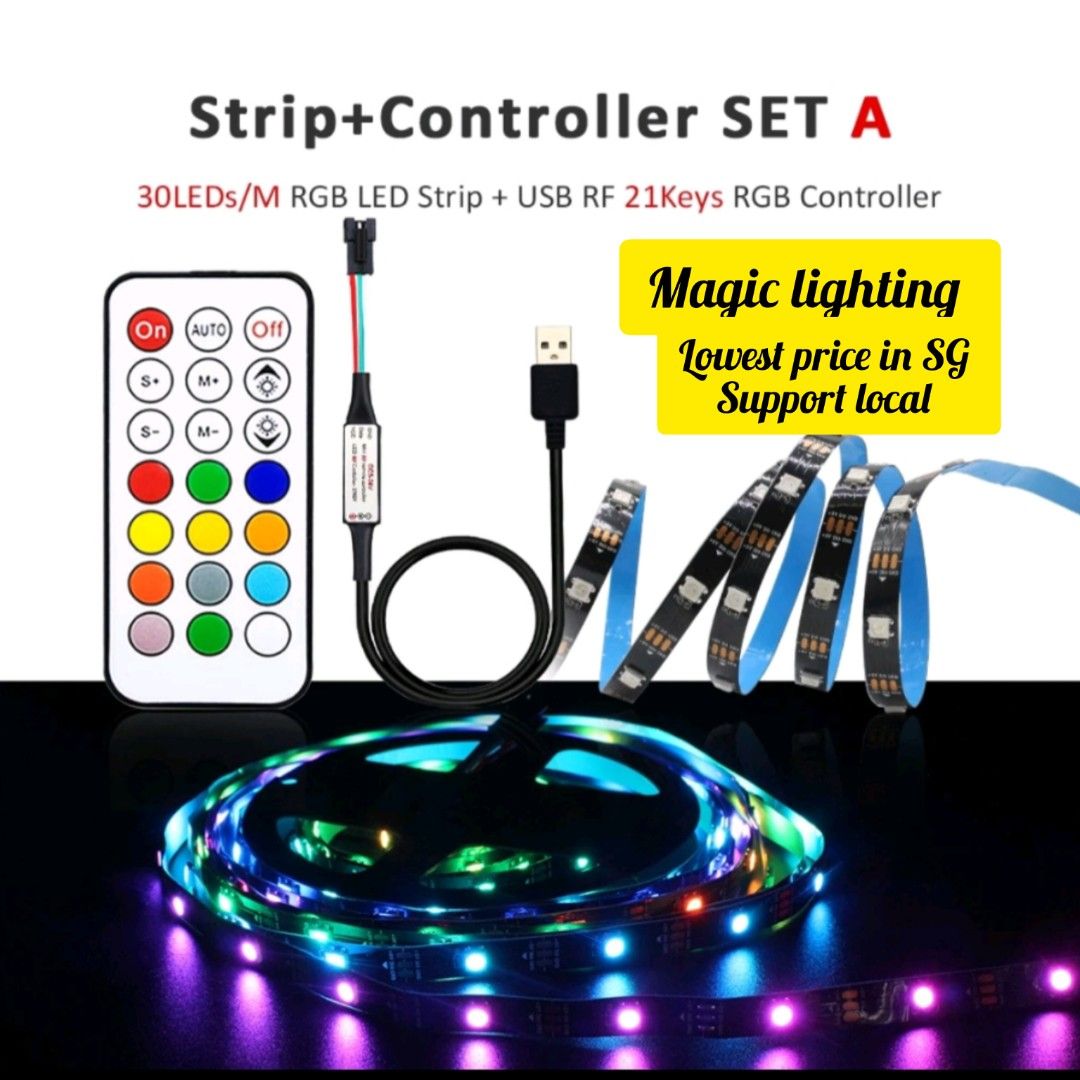 LED Strip Light RGB ic latest version upgrade model, Furniture & Home ...