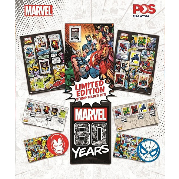 Limited Edition 80 Years Marvel Stamp Folder Set, Hobbies & Toys ...