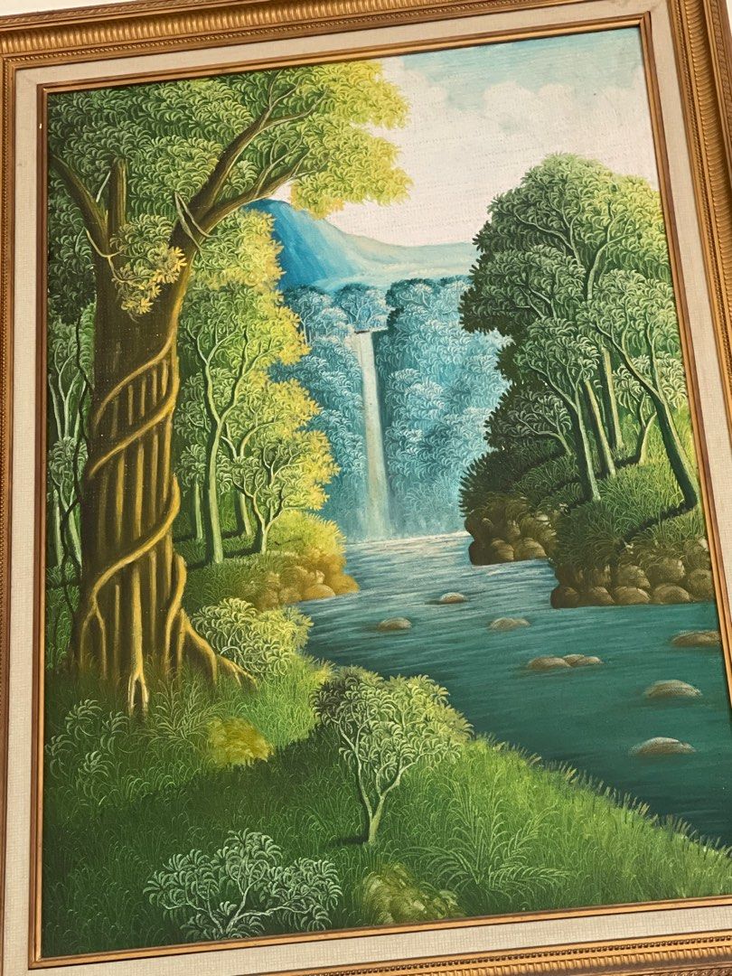 Lukisan cantik pemandangan besar jumbo gambar sprti nyata, Desain ...