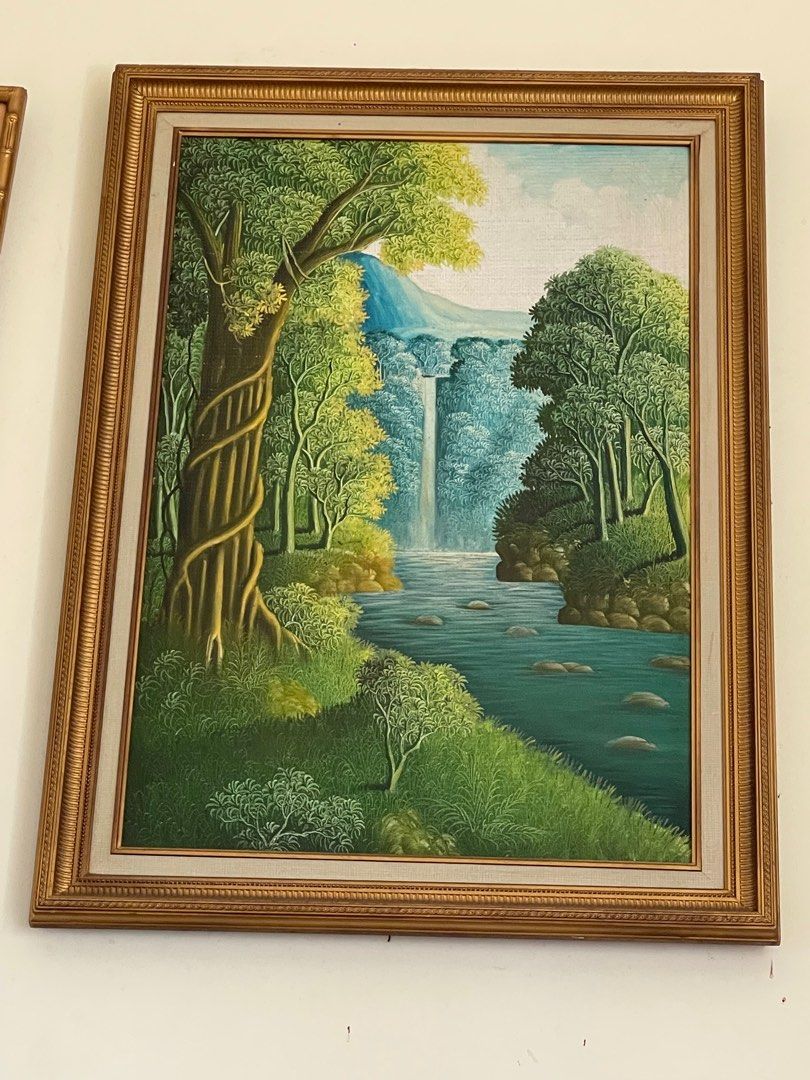 Lukisan cantik pemandangan besar jumbo gambar sprti nyata, Desain ...