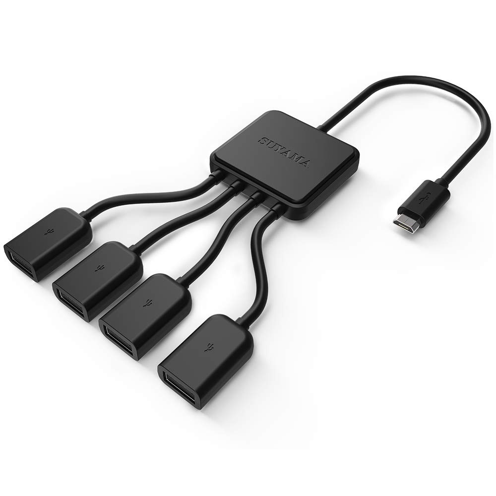 Micro USB Splitter HUB, SUYAMA 4 Ports OTG Host Cable Cord USB 2.0 ...