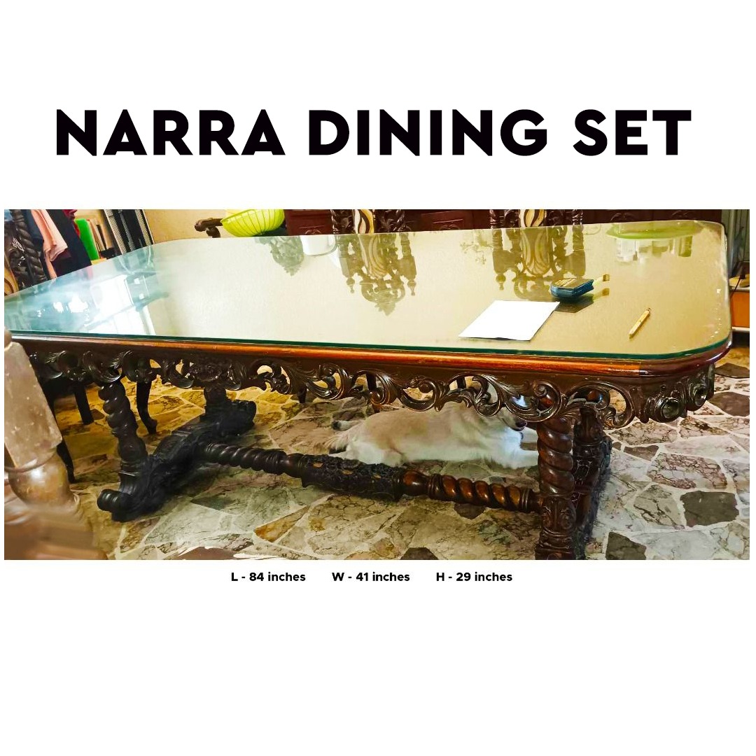 Narra Dining set with 7 chairs, Furniture & Home Living, Furniture ...