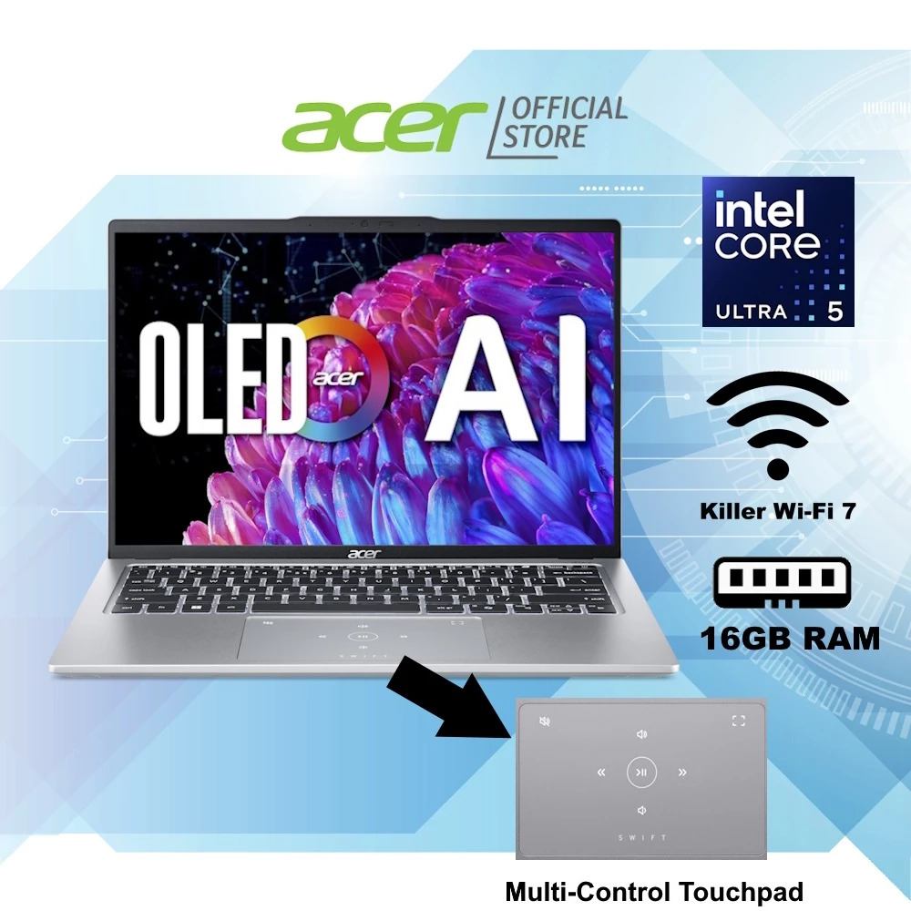 [NEW 2024 AI PC][Intel Core Ultra 5 125H] Acer Swift Go 14 | SFG14-73-56VK 14-Inch 2.8k OLED ...