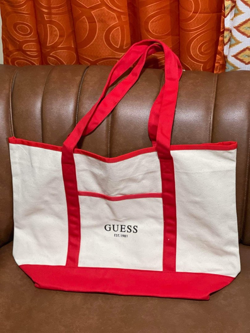 On Hand in PH: Guess Canvas Tote Bag, Women's Fashion, Bags & Wallets ...