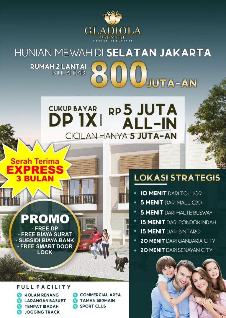 Rumah mewah 2lantai DP all hanya 5jt langsung akad, Properti, Dijual di ...