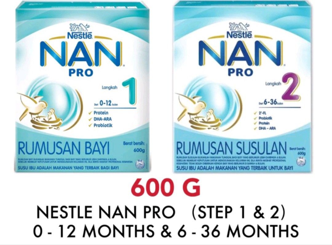 Susu formula NAN PRO langkah 1 &2, Babies & Kids, Nursing & Feeding, Breastfeeding & Bottle ...