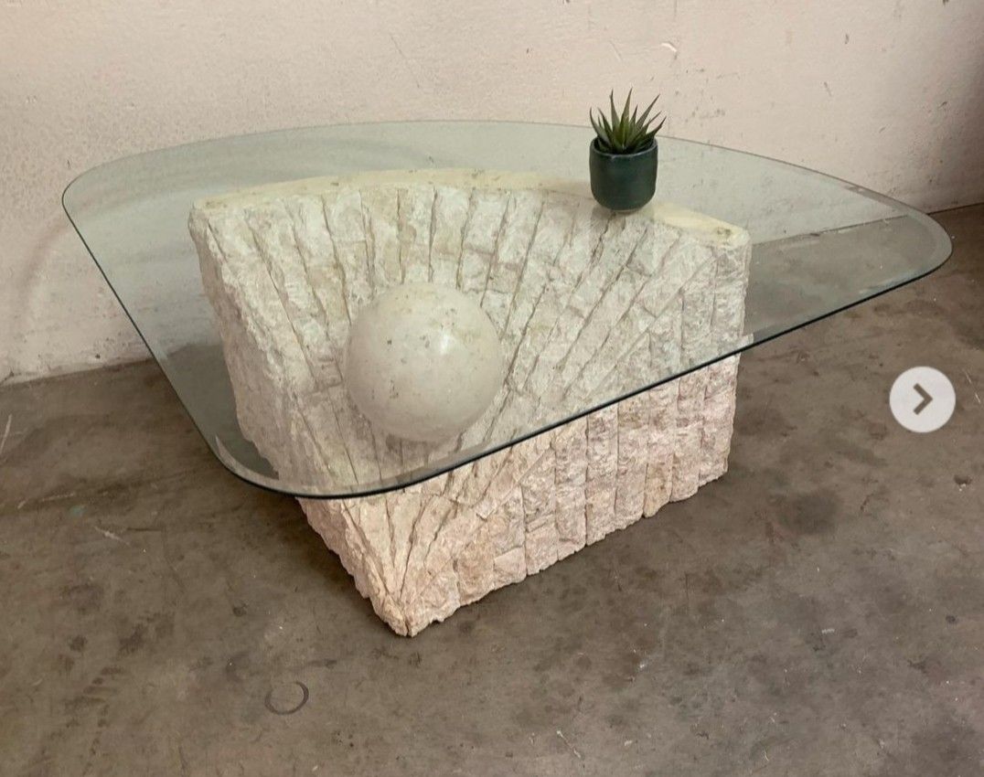 vintages mactan stone center table, Furniture & Home Living, Furniture ...