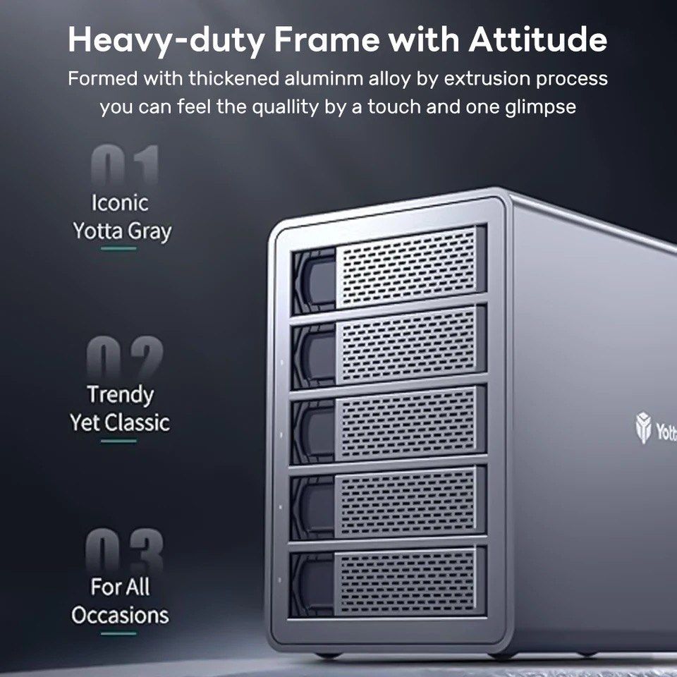 Yottamaster 5 Bay 2.5"/3.5"inch SATA HDD SSD External Case Type C Hard ...