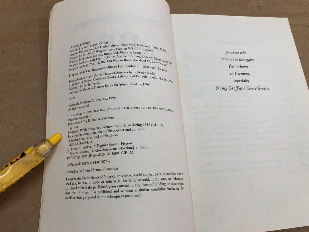 1998 Vintage Book - Jip, His Story by Katherine Paterson ( Jip His ...