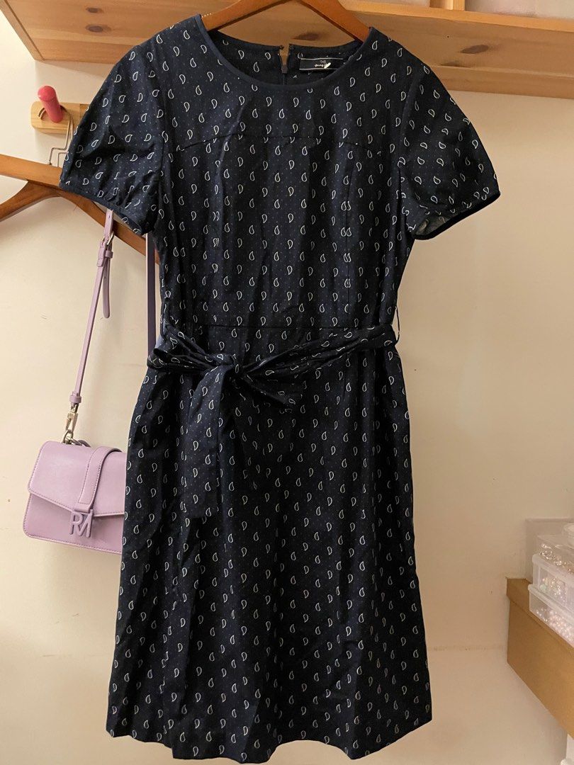 專櫃 芃諭 名品 perng yuh 變形蟲 深藍色洋裝 （棉）, 她的時尚, 洋裝＆套裝, 洋裝在旋轉拍賣