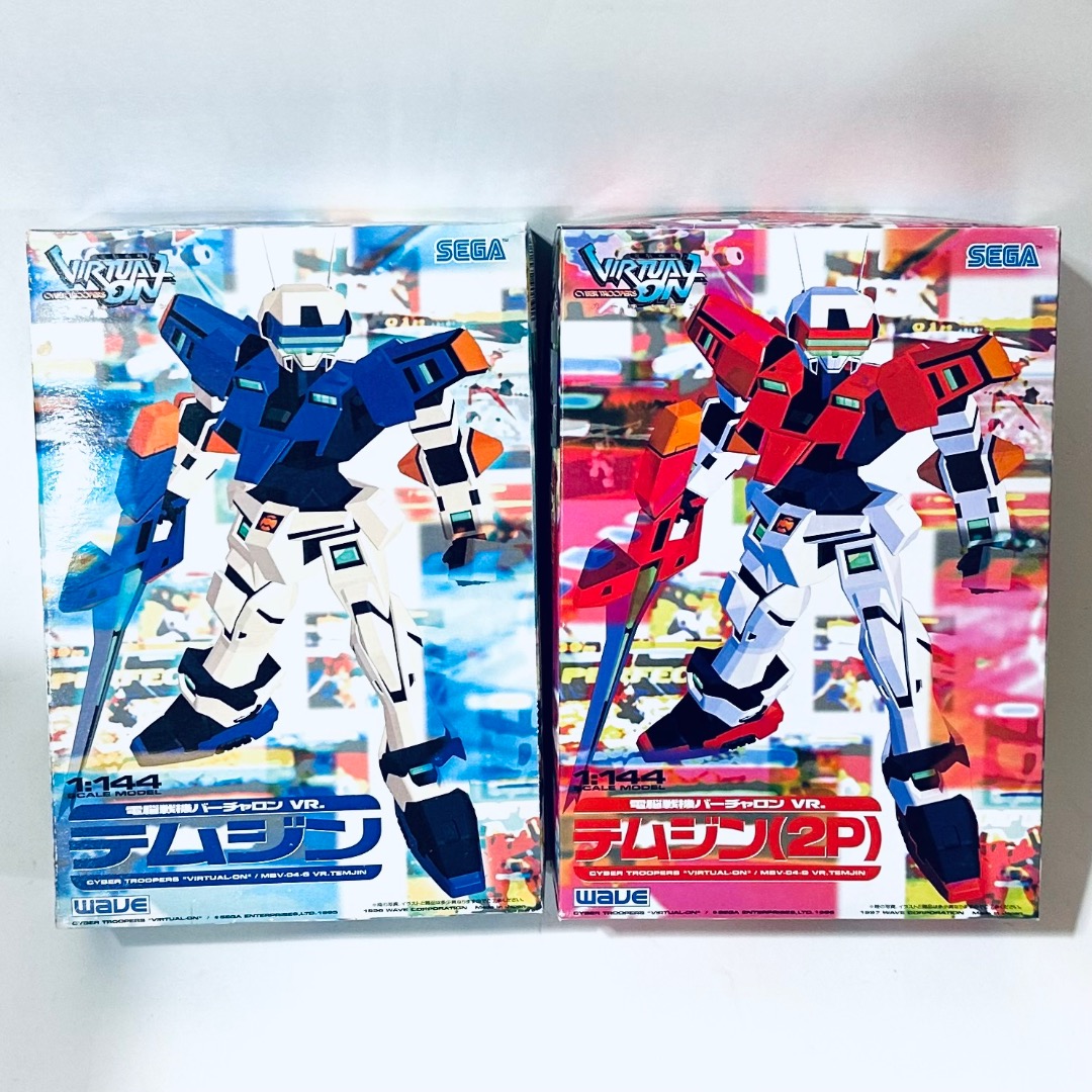 [中古未砌] WAVE 1/144 VIRTUAL-ON 電腦戰機 CYBER TROOPERS MBV-04-G TEMJIN 1P/2P ...