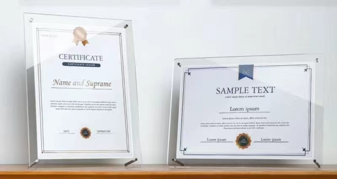 Acrylic Frame Photo Stand Frame with Steel Rod | Photo Frame | A4 ...