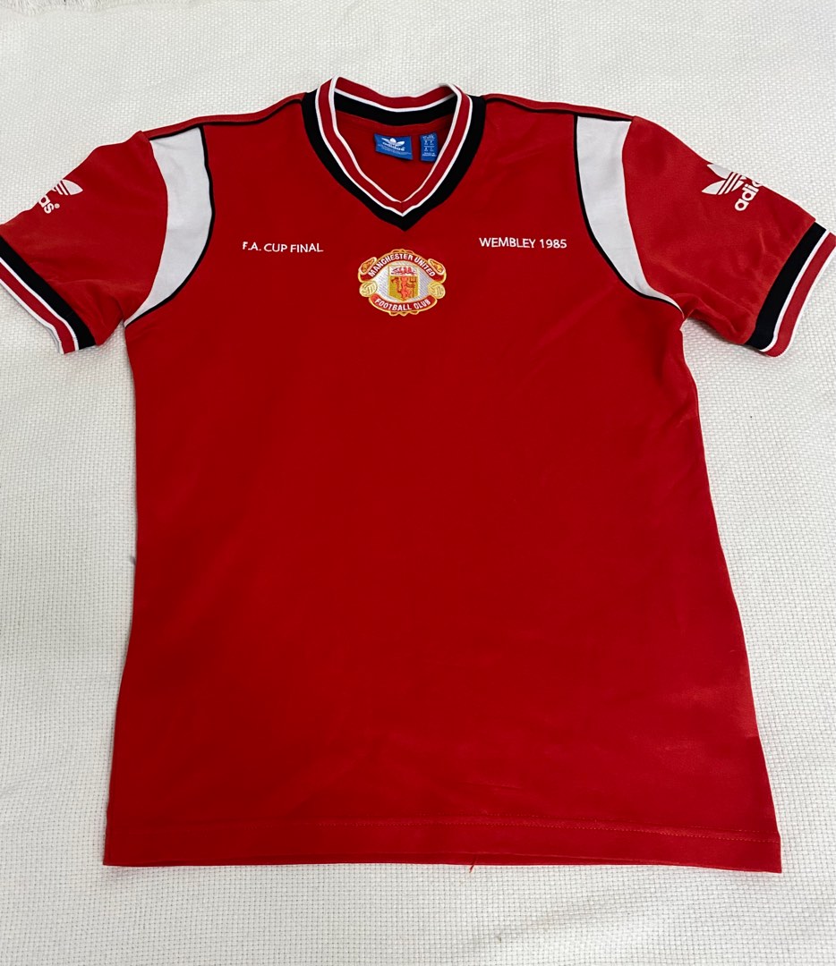 ADIDAS MANCHESTER UNITED FA CUP FINAL WEMBLEY 1985 JERSEY SHIRT, Men's ...