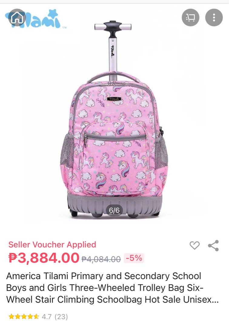 America Tilami Three-Wheeled Trolley Bag Six-Wheel Stair Climbing ...