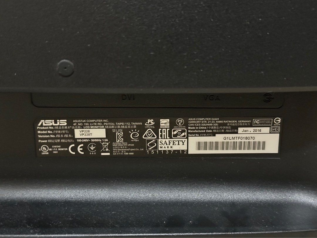 ASUS 電腦螢幕 液晶顯示器 VP228 21.5吋, 電腦及科技產品, 桌上電腦或筆記型電腦在旋轉拍賣