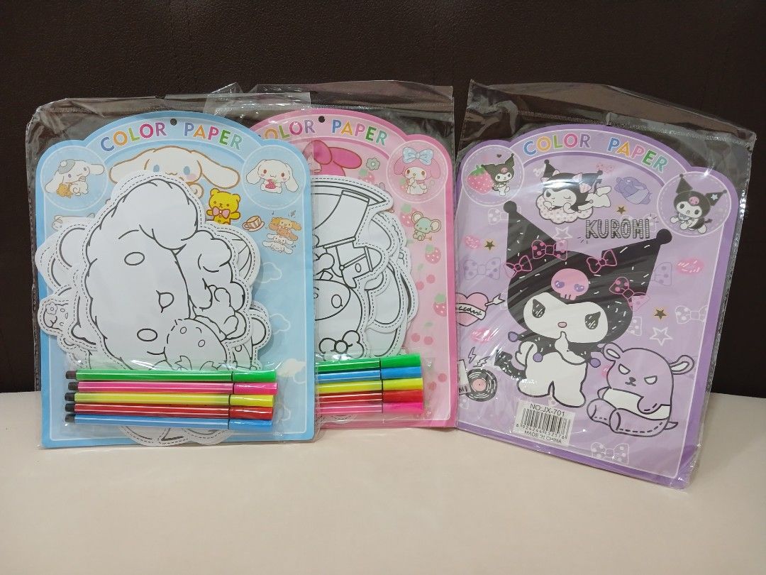 (Bundle New) Sanrio Coloring Paper, Buku & Alat Tulis, Buku Anak-Anak ...