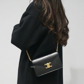 Celine Triomphe Wallet on Chain Textile Calfskin, Luxury, Bags & Wallets on Carousell