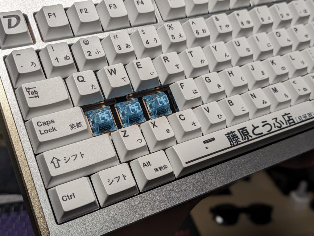Custom Aluminum Chassis Mechanical Keyboard lubed (AkkoB3 Cream Blue ...