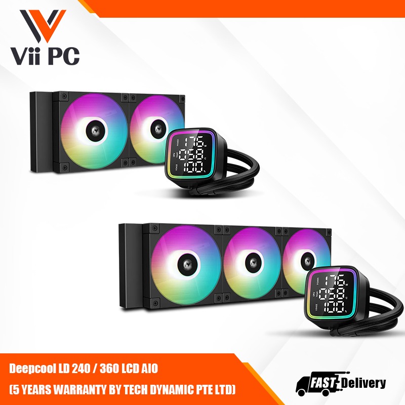 DEEPCOOL LD 240 360 DIGITAL AIO LCD CPU water cooler for LGA1700/1200/115x and AM5/AM4 (5 YEARS ...