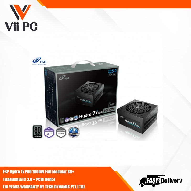 FSP Hydro Ti PRO 1000W Full Modular 80+ Titanium PSU (ATX 3.0 + PCIe ...