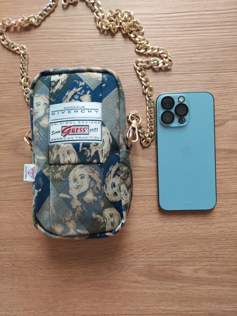 Givenchy X Guess Tag Made in Japan 100% All Silk Puffer Phonebag / Tas ...
