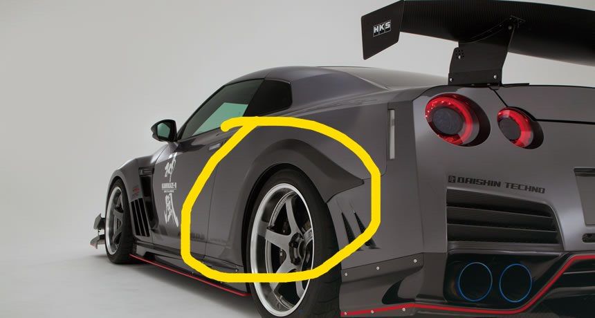 GTR R35 Carbon Varis Kamikaze rear fender, Car Accessories, Accessories ...
