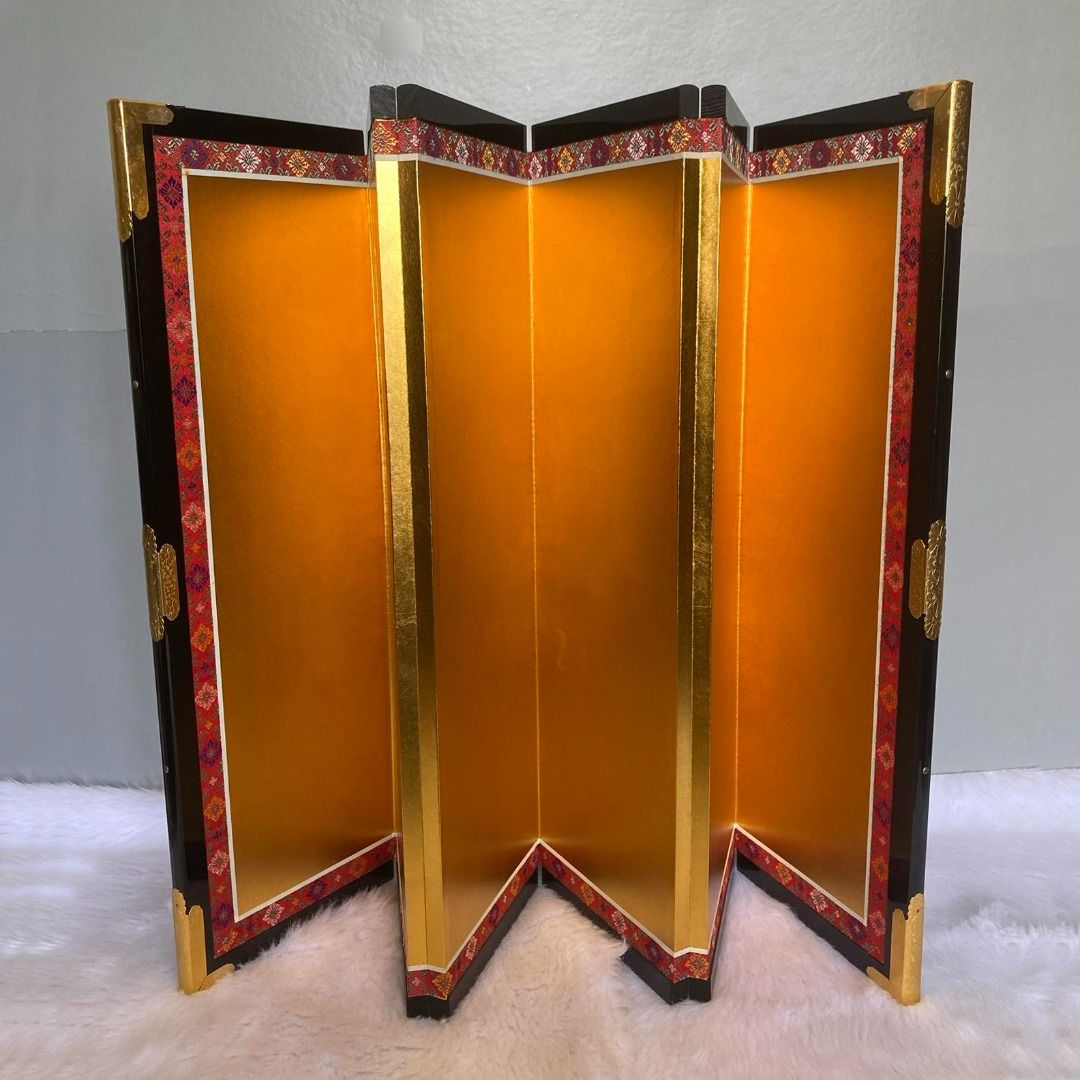 Japan Kanazawa Gold Leaf Multicolor Divider Foldable Panel Screen ...