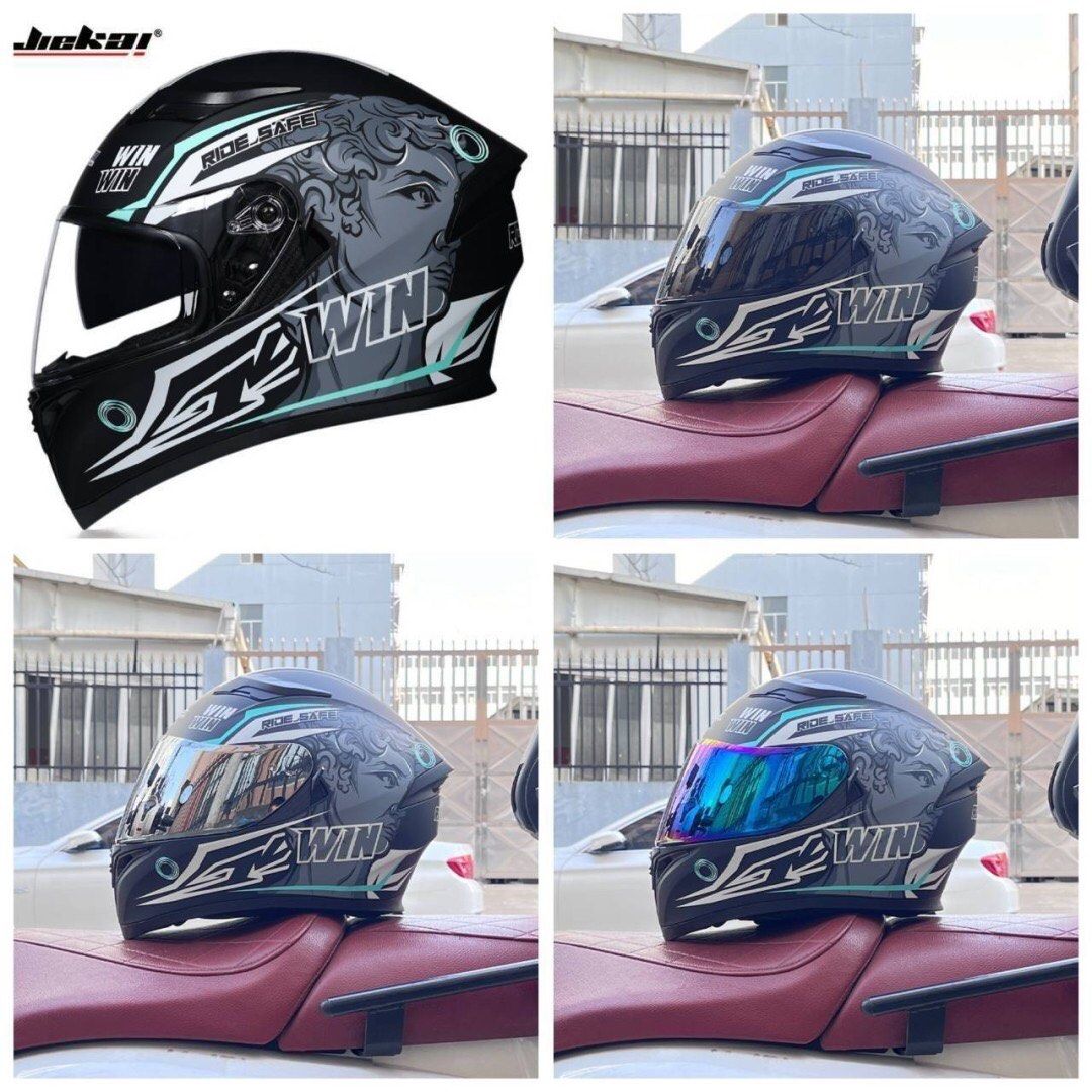JIEKAI Motorbike full face helmet with double visors 100% actual photos ...