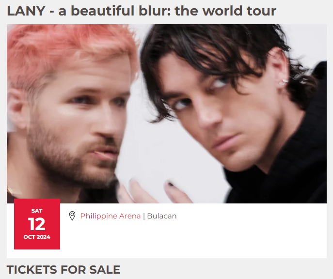 LANY a beautiful blur: world tour, Tickets & Vouchers, Event Tickets on ...
