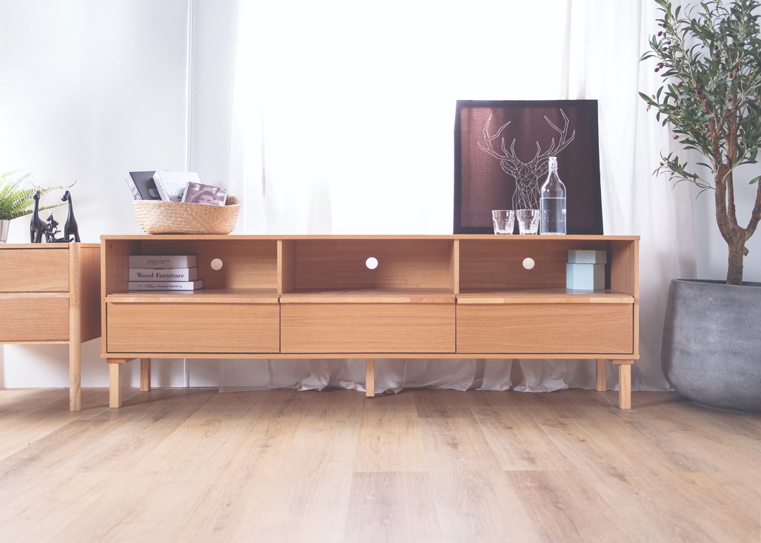 [New] Muji Style 1.82m TV Console, Rak TV, TV Cabinet 48kg - Solid ...