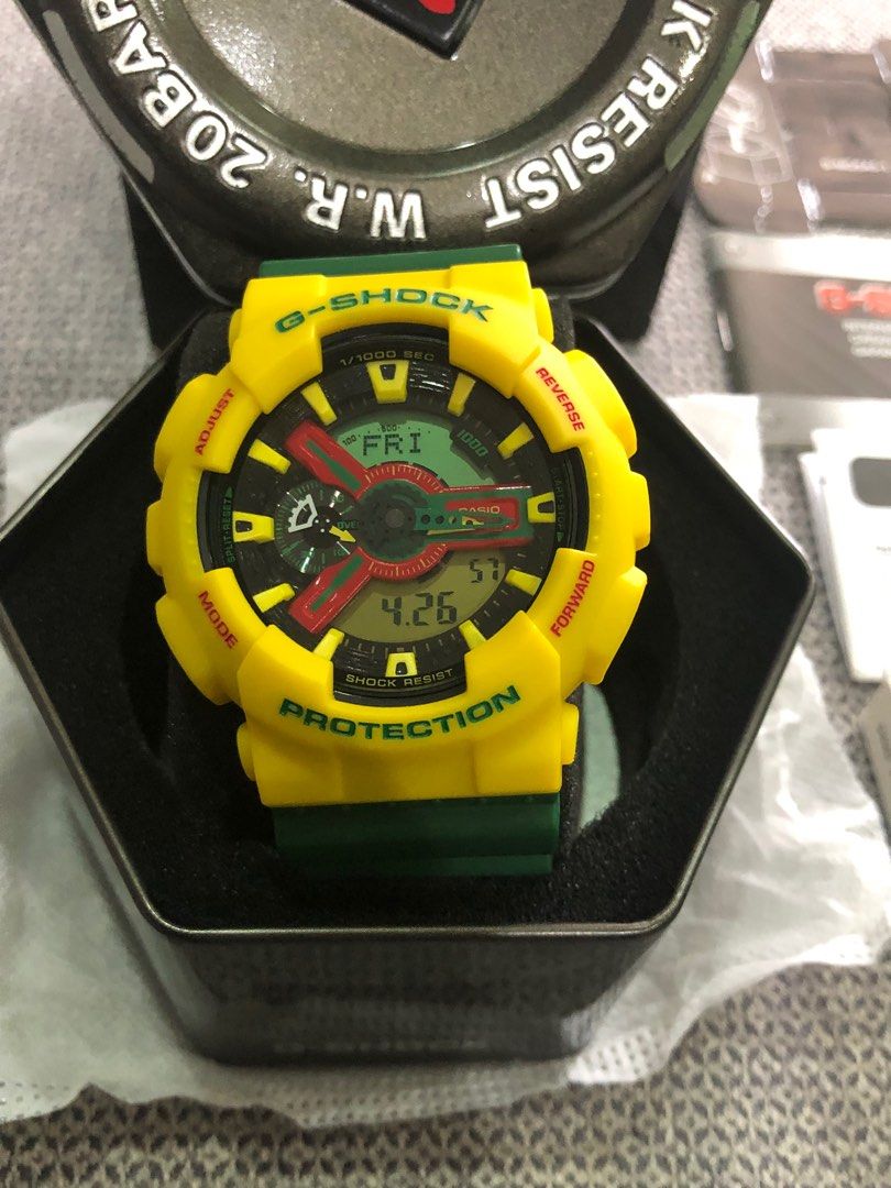 NOS (Rare) G-Shock GA-110 RF - 9ADR Rasta @ Rastafarian, Men's Fashion ...