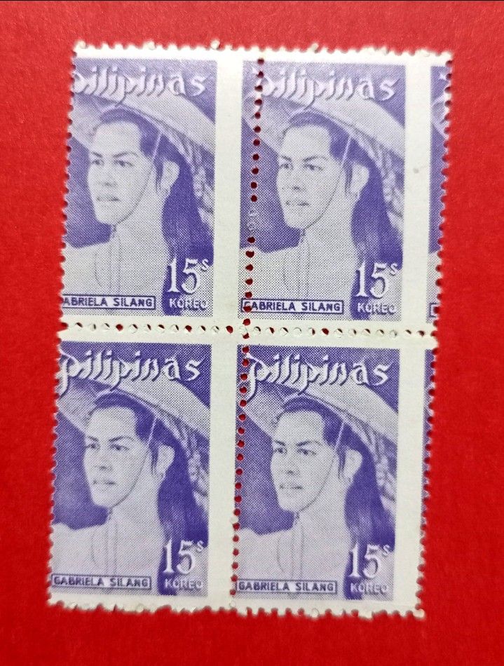 Philippine "Misperforation Error" Stamps 15 Sentimos Gabriela Silang ...
